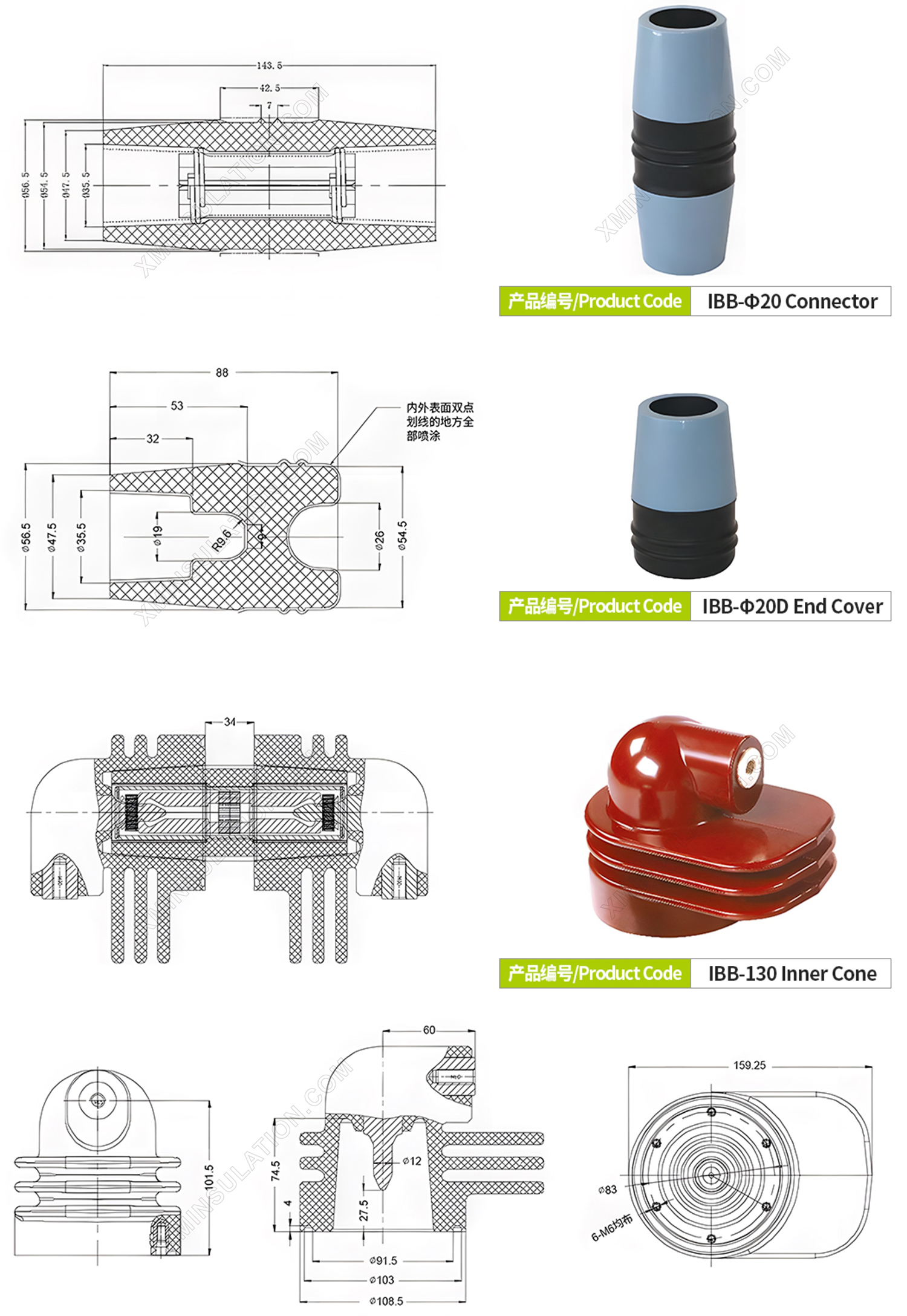 Silicone Busbar Connector Inner Cone Plugs For AIS – Xiamen Insulation ...
