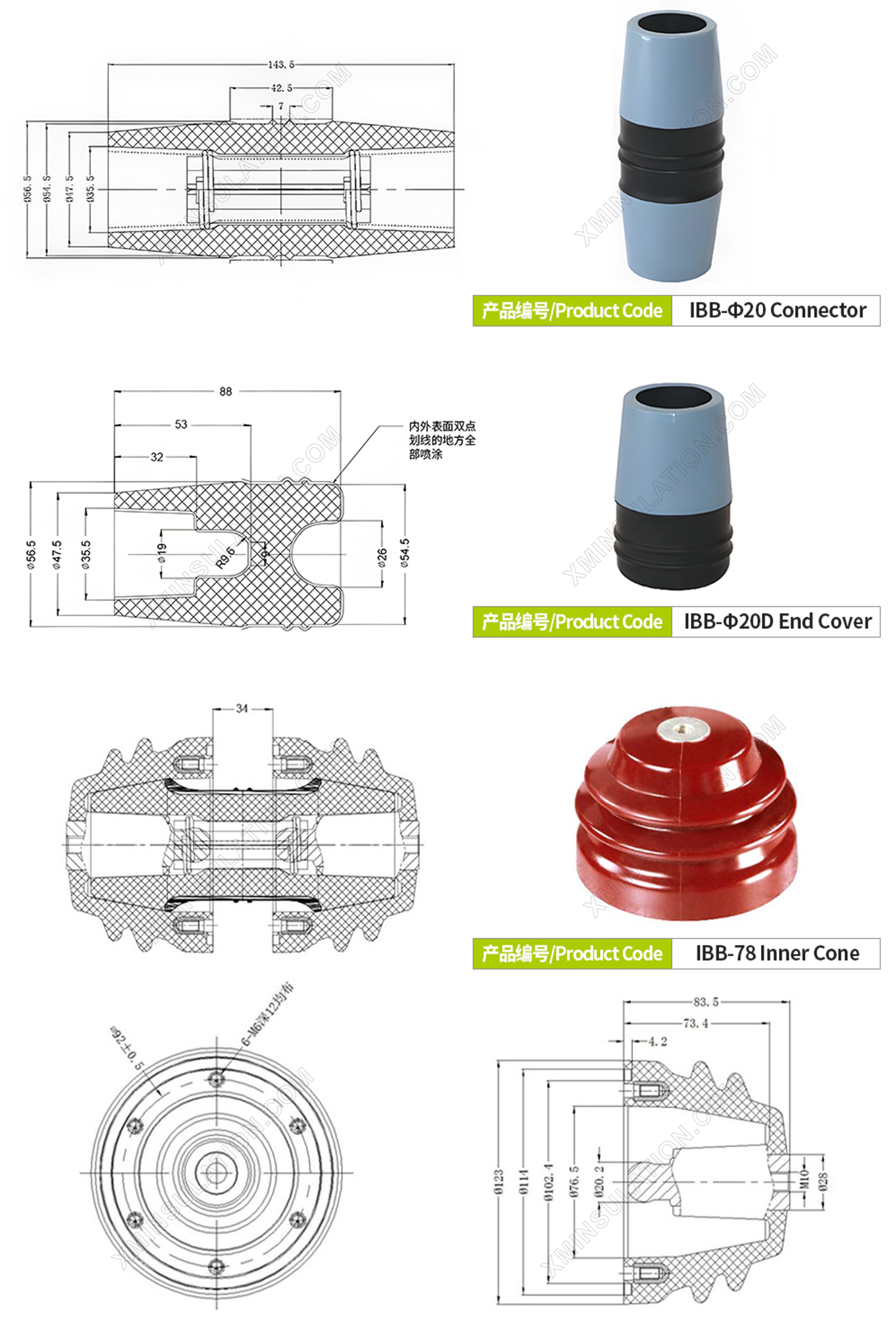 Silicone Busbar Connector Inner Cone Plugs For AIS – Xiamen Insulation ...